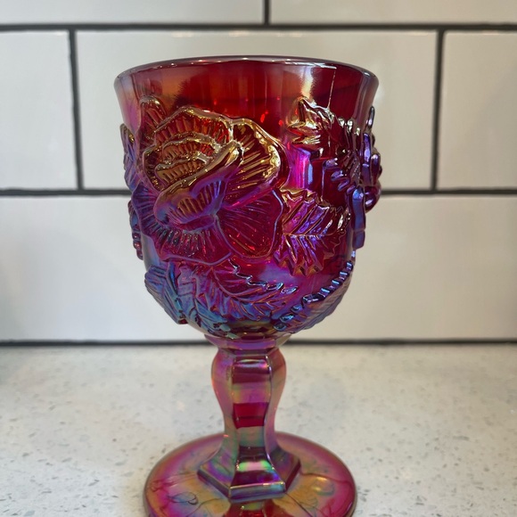 Fenton | Dining | Madonna Inn Fenton Water Goblet In Ruby Luster | Poshmark